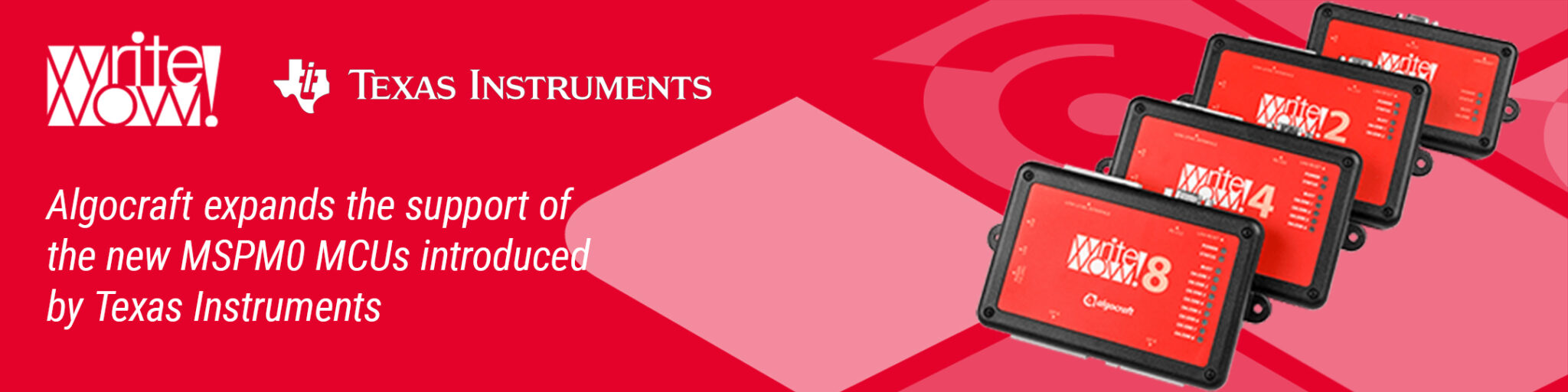 Algocraft expands the support of the new MSPM0 MCUs introduced by Texas Instruments - Algocraft